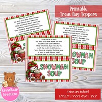 Snowman Soup Treat Bag Topper Printable, Snowman Soup Label, Winter ...