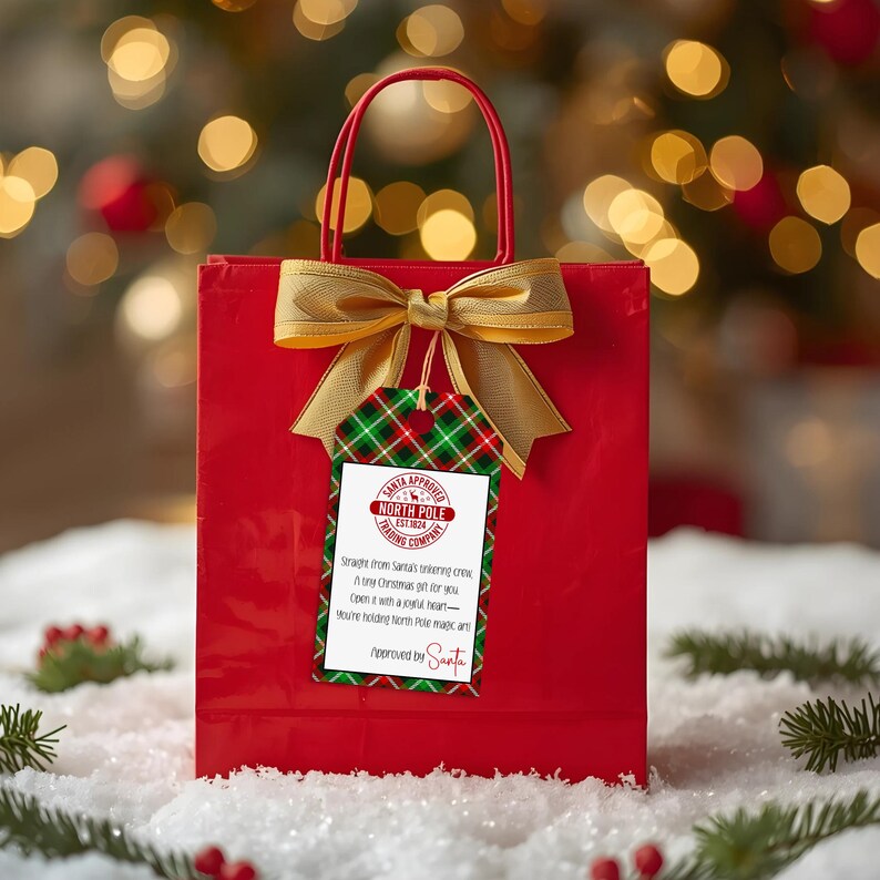 Santa Approved Gift Tags • 2"x3.5" Printable Christmas Tags • North ...