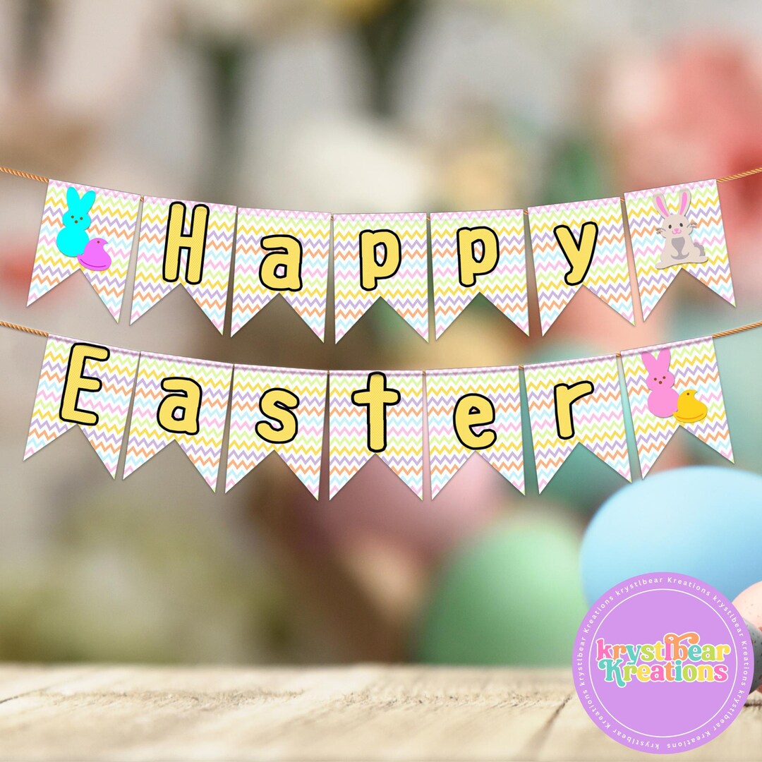 Happy Easter Banner | Printable Easter Banner | Easter Party Decoration ...