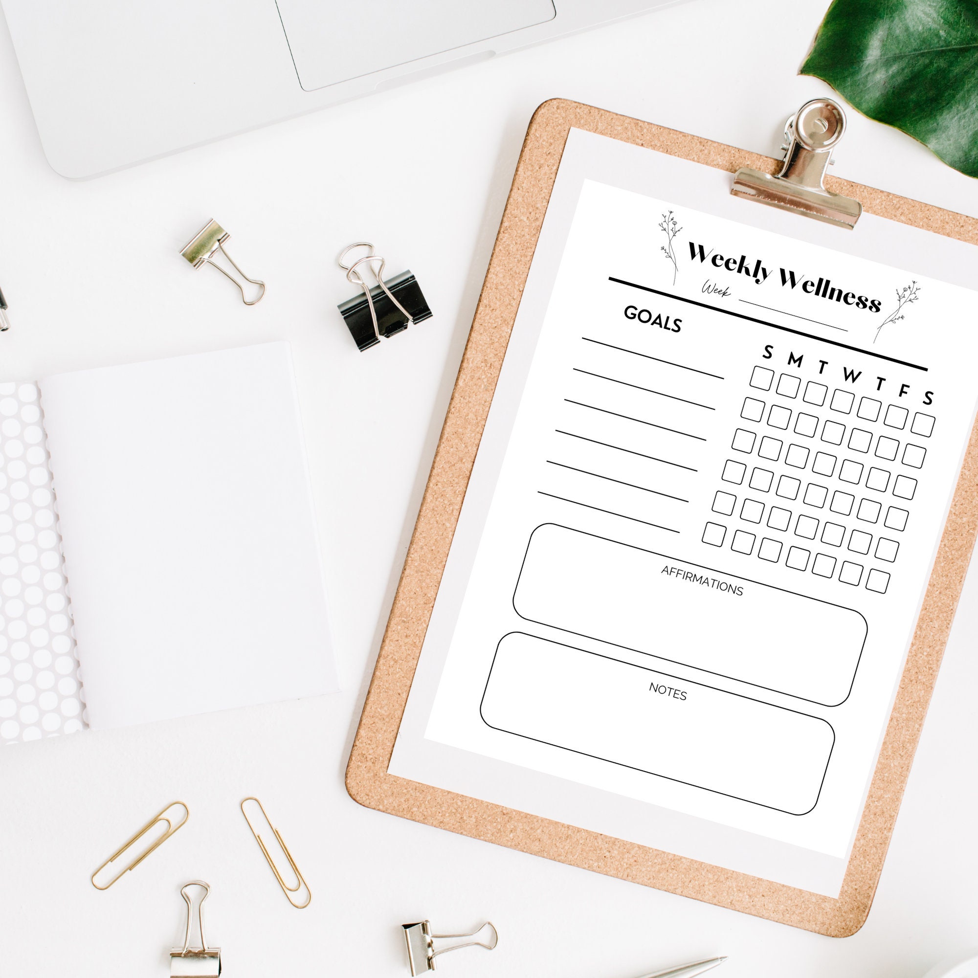 Weekly Wellness Printable, Goal Setting Guide, Wellness Tracking ...