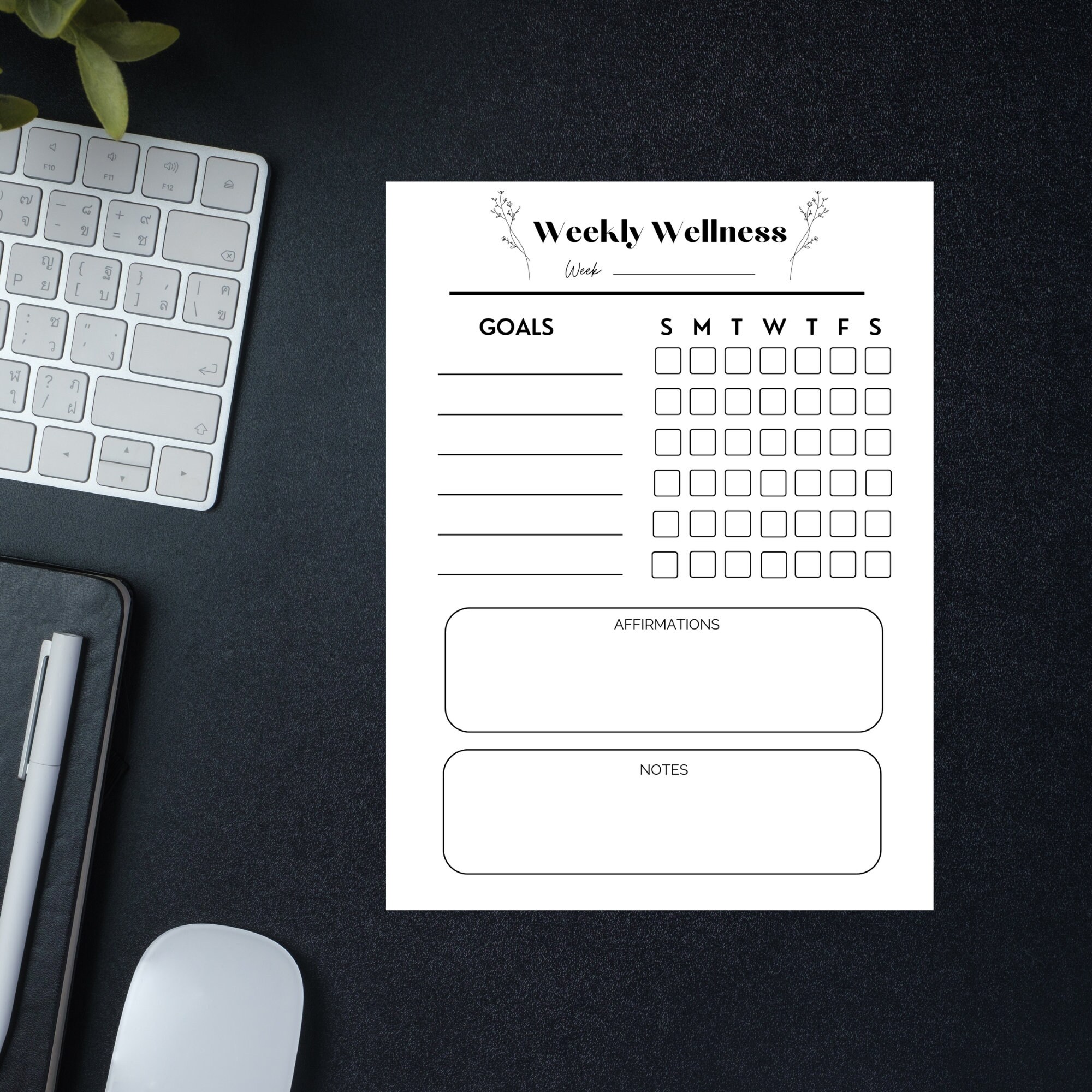 Weekly Wellness Printable, Goal Setting Guide, Wellness Tracking ...