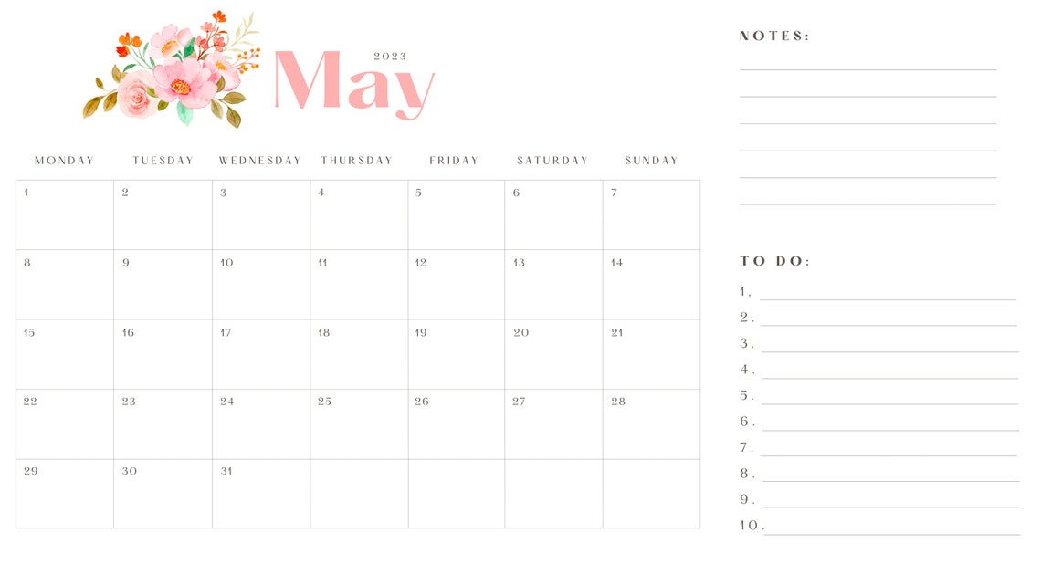 PRINTABLE 2023 MONTHLY CALENDAR - Themes! - Etsy