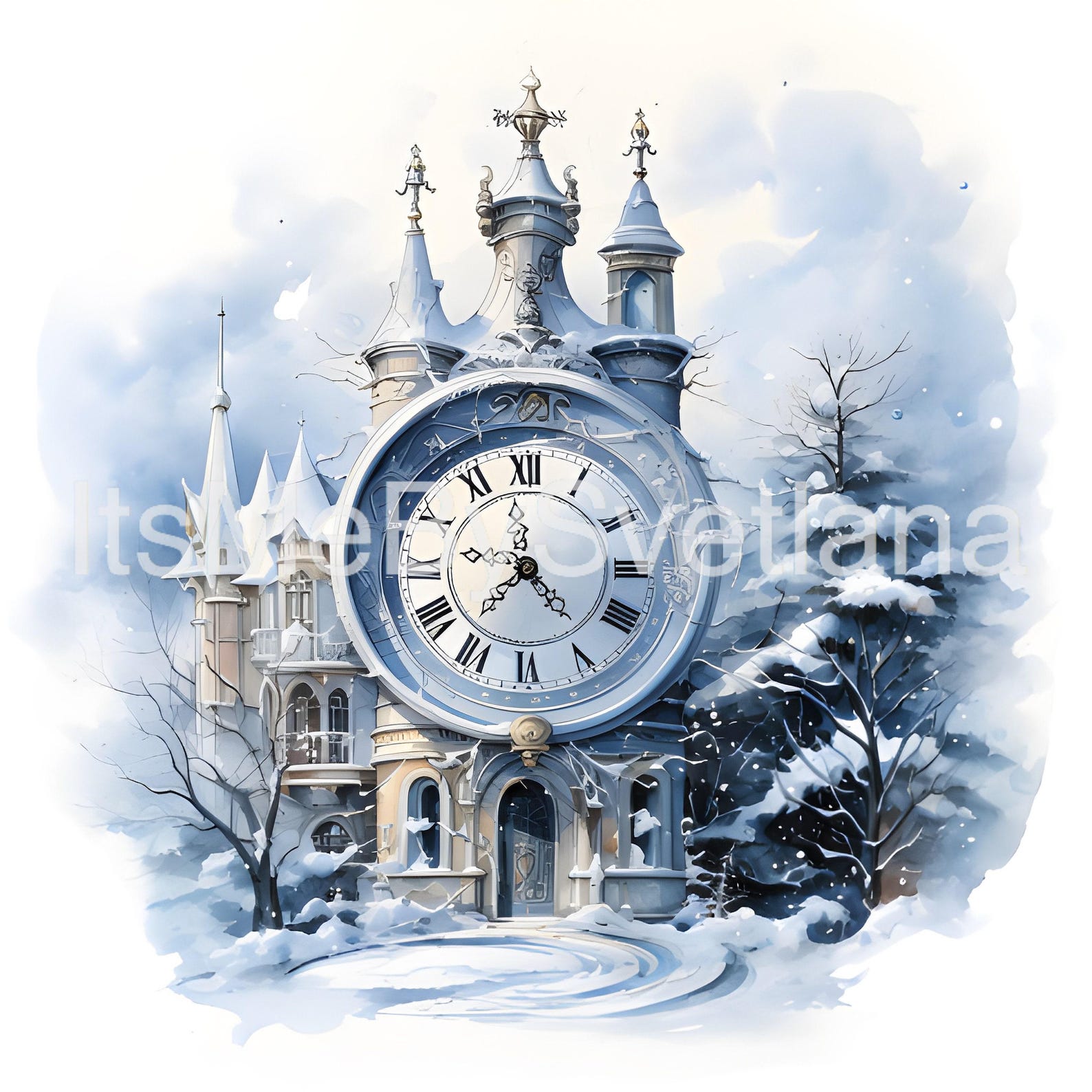 Christmas Clock Clipart, 18 High Quality Winter Jpgs,christmas ...