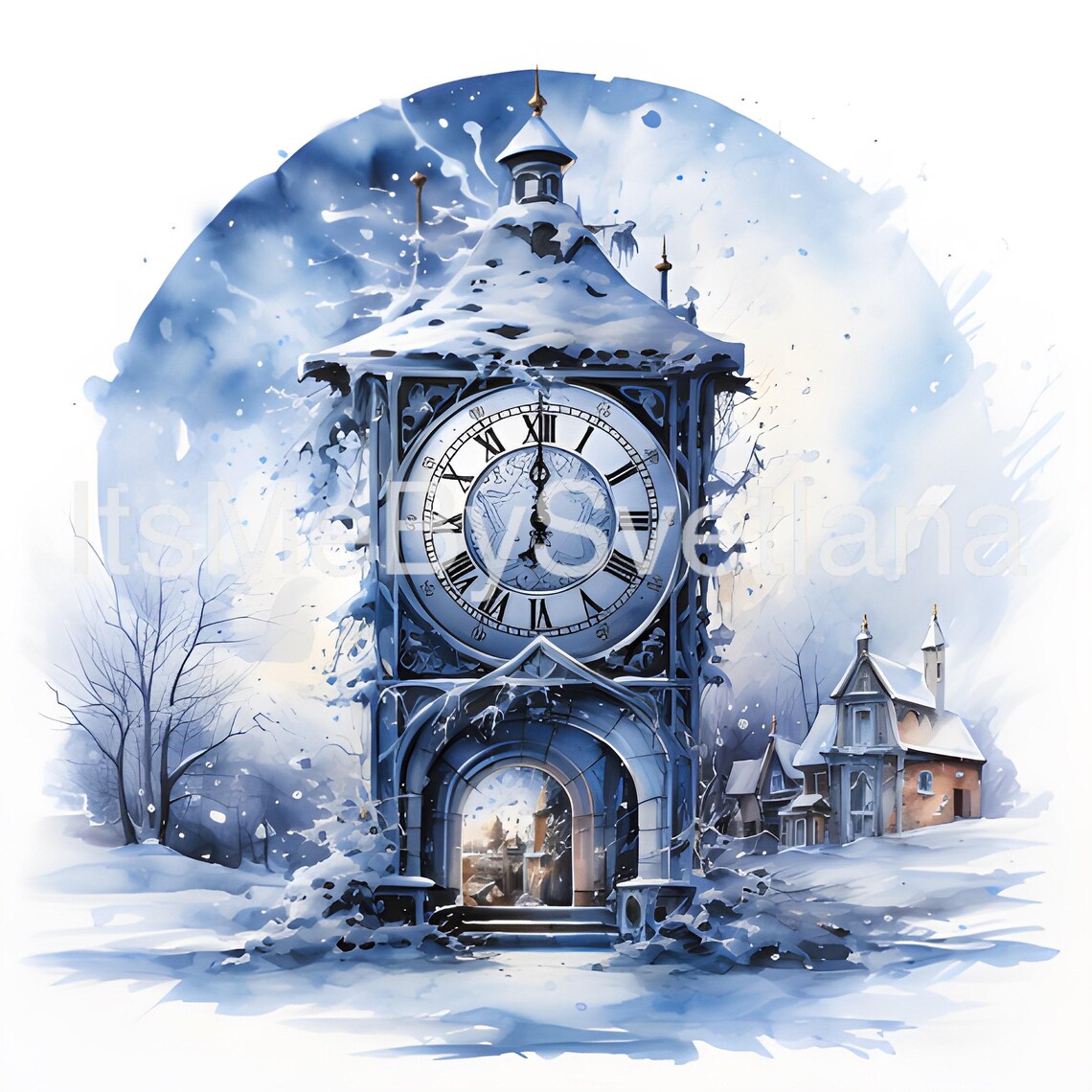 Christmas Clock Clipart, 18 High Quality Winter Jpgs,christmas ...