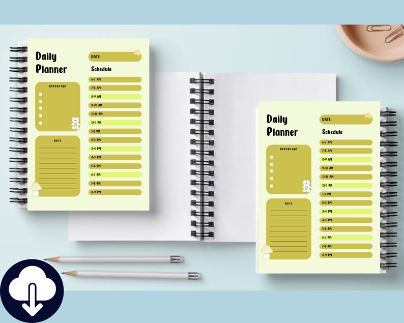 Green Pastel Playful Cute Daily Schedule Planner, Daily Schedule ...