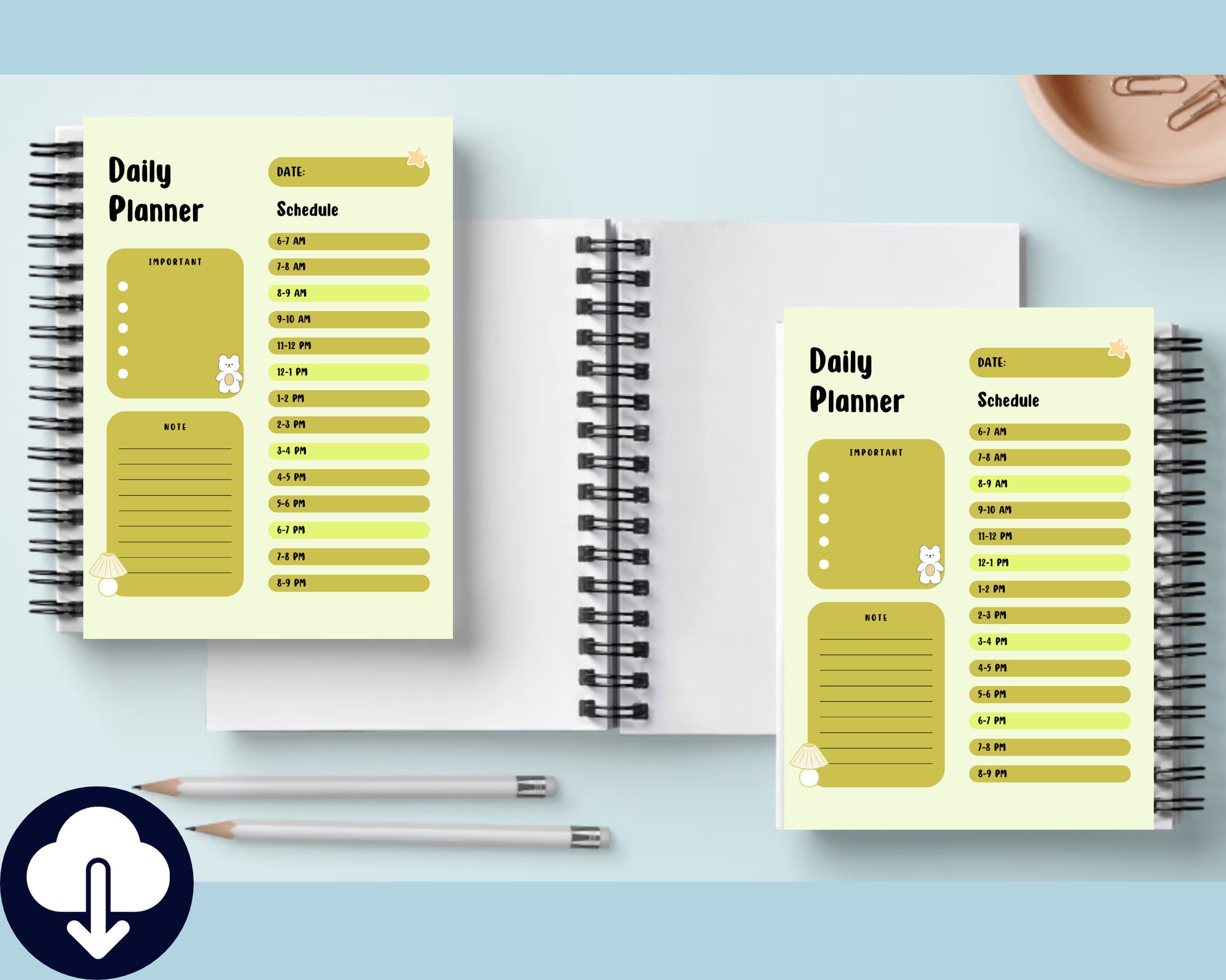 Green Pastel Playful Cute Daily Schedule Planner, Daily Schedule ...