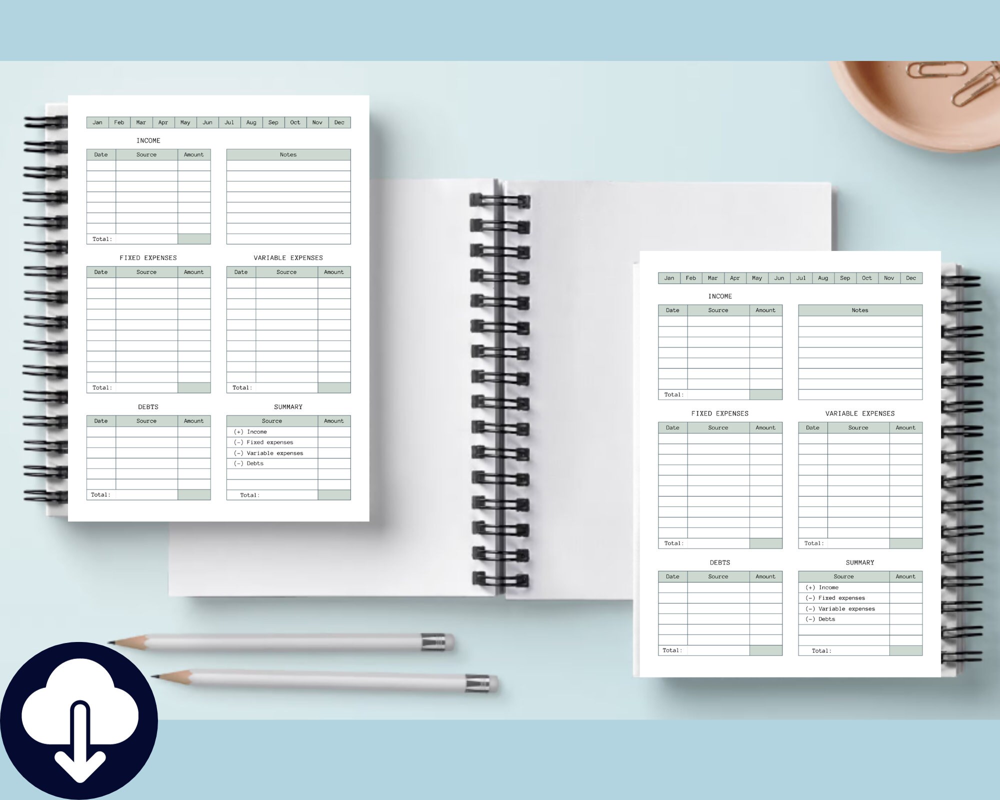 Beige Minimalist Monthly Budget Planner, Financial Planner, Personal ...