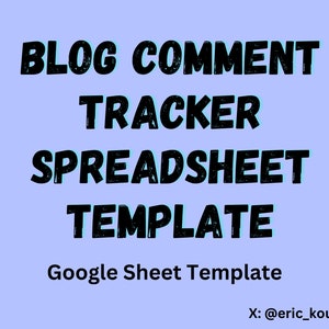 Blog Comment Tracker Spreadsheet Template - Etsy