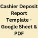 Customizable Cashier Deposit Report Template - Google Sheet & PDF - Etsy
