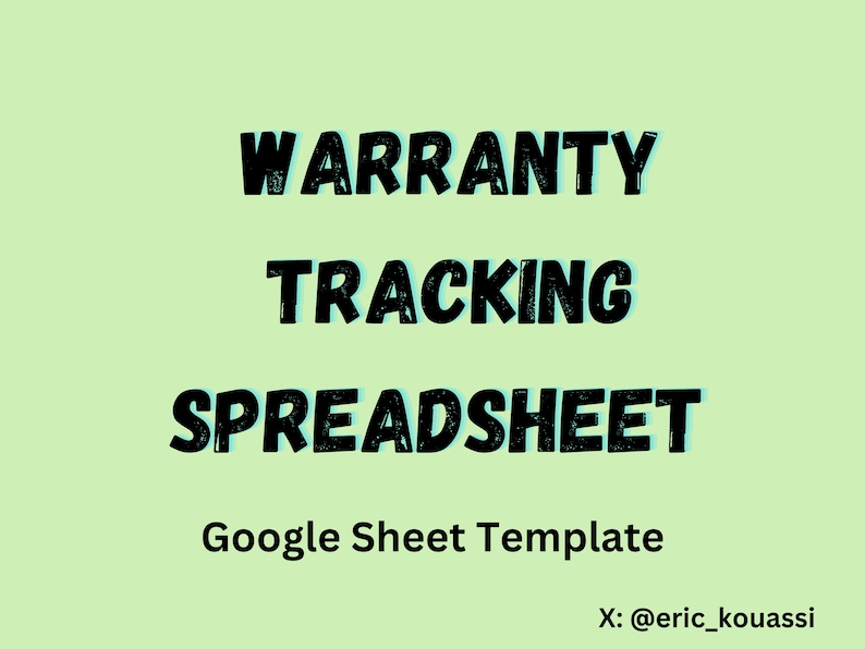Warranty Tracking Spreadsheet - Etsy