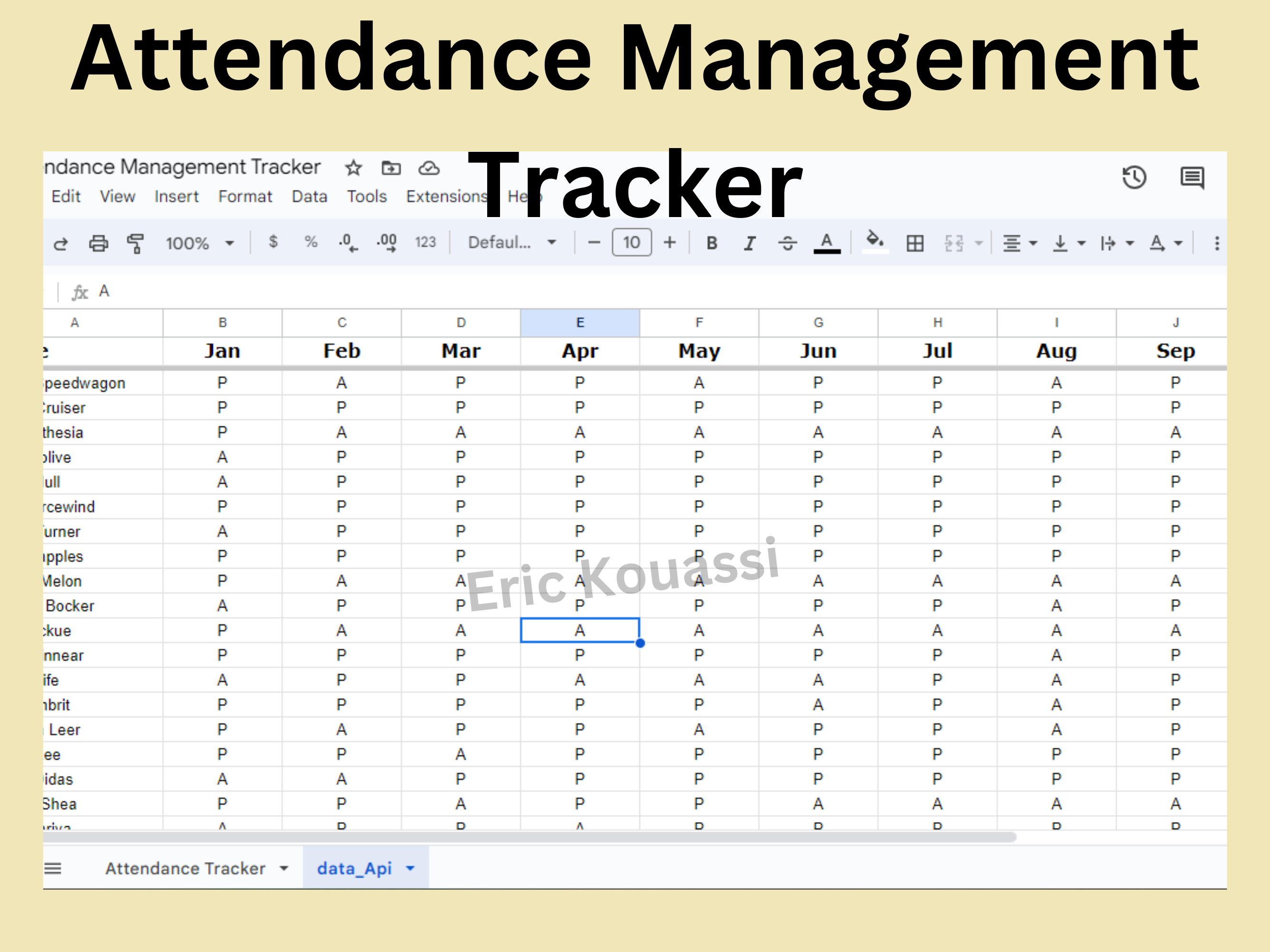Attendance Management Using Google Sheet - Etsy