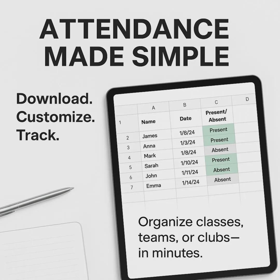 Attendance Made Easy With Google Sheets! - Etsy