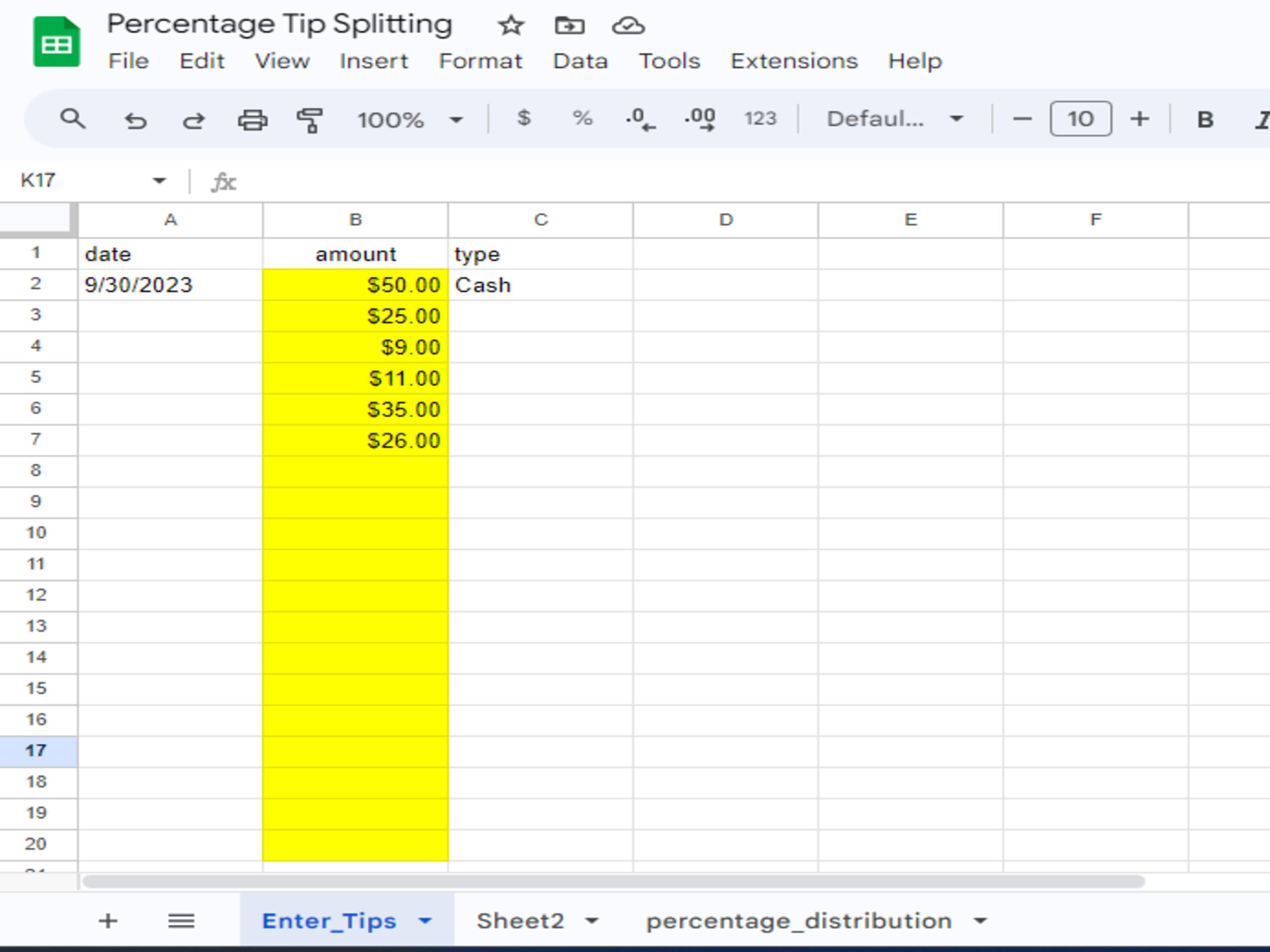 Methods of Tip Splitting: Percentage Tip-out - Etsy