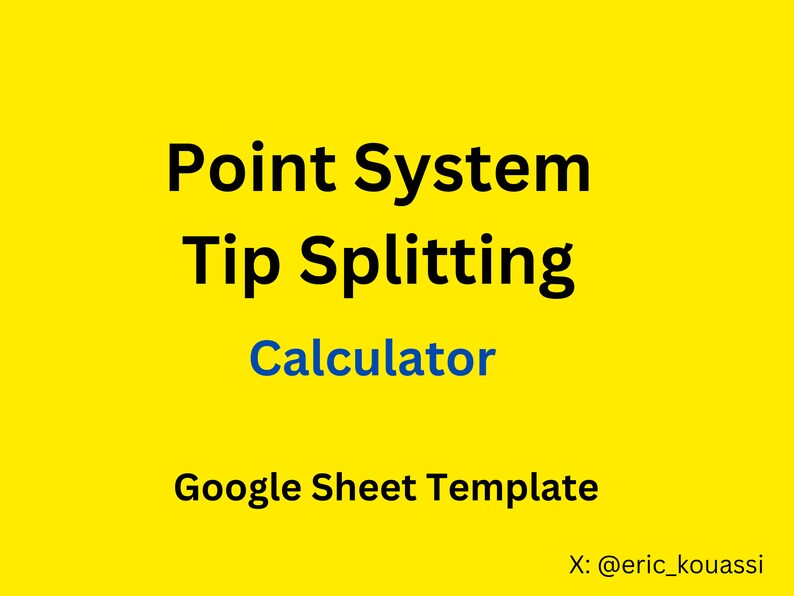 Methods of Tip Splitting: Points System Spreadsheet - Etsy