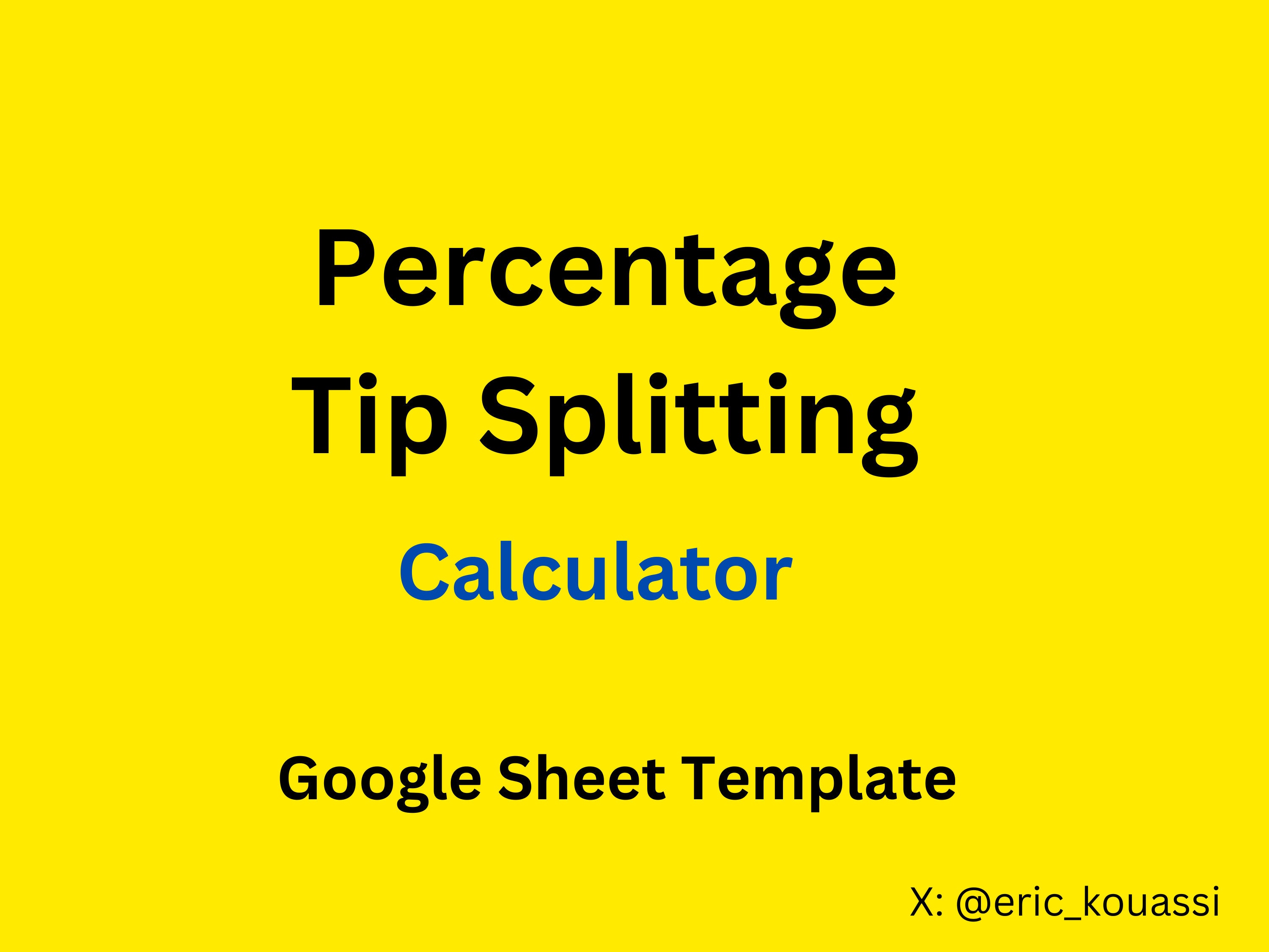 Methods of Tip Splitting: Percentage Tip-out - Etsy