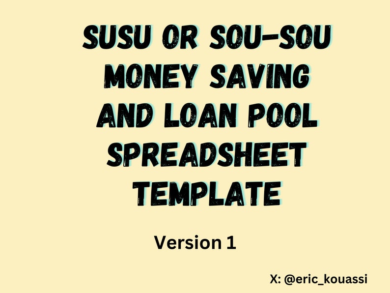 Susu or Sou-sou Money Saving and Loan Tracking Spreadsheet Template ...