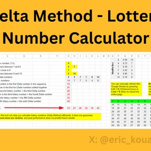 Delta Method Lottery Number Calculator - Etsy