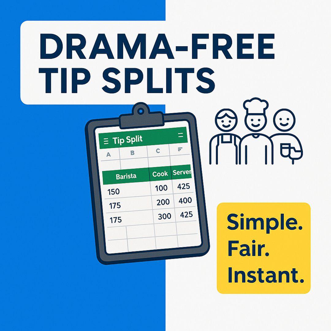 Tip Split Super Sheet: Fair Tip Calculator (google Sheets Template) - Etsy