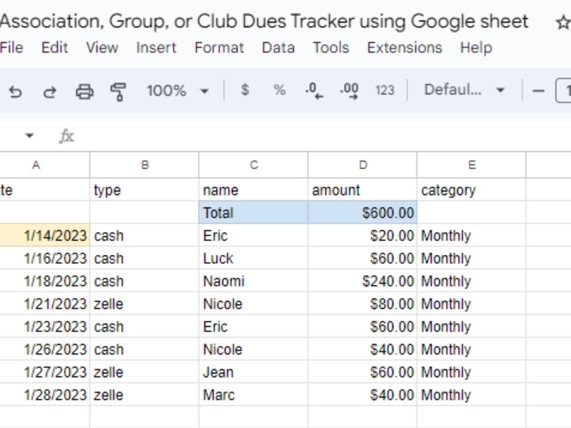 Tracking Membership Dues - Etsy