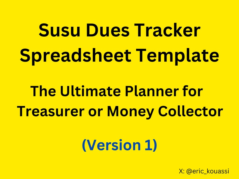 Susu/sou-sou Money Tracker Spreadsheet (version 1) - A Treasurer’s Top ...