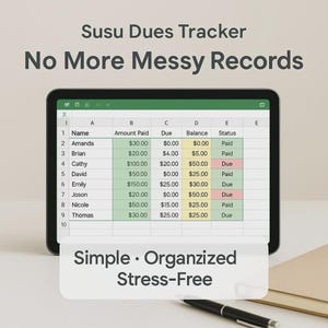 Susu Dues Tracker Spreadsheet (version 2) - the Must-have Tool for Easy ...