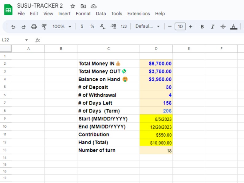 Susu Dues Tracker Spreadsheet Template version 2 the Ultimate Planner ...