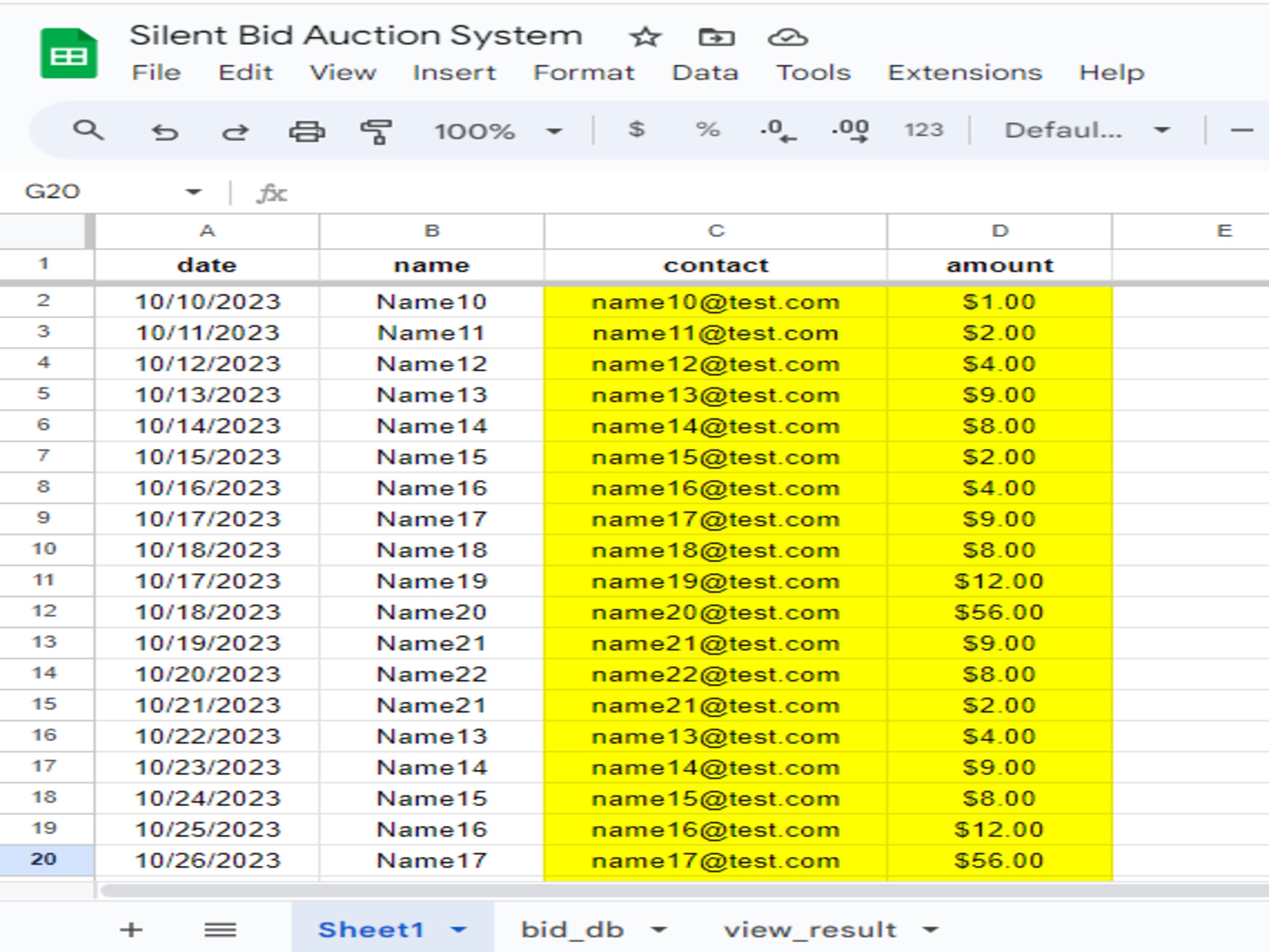 Silent Auction System | Digital Planning Templates (spreadsheet) - Etsy