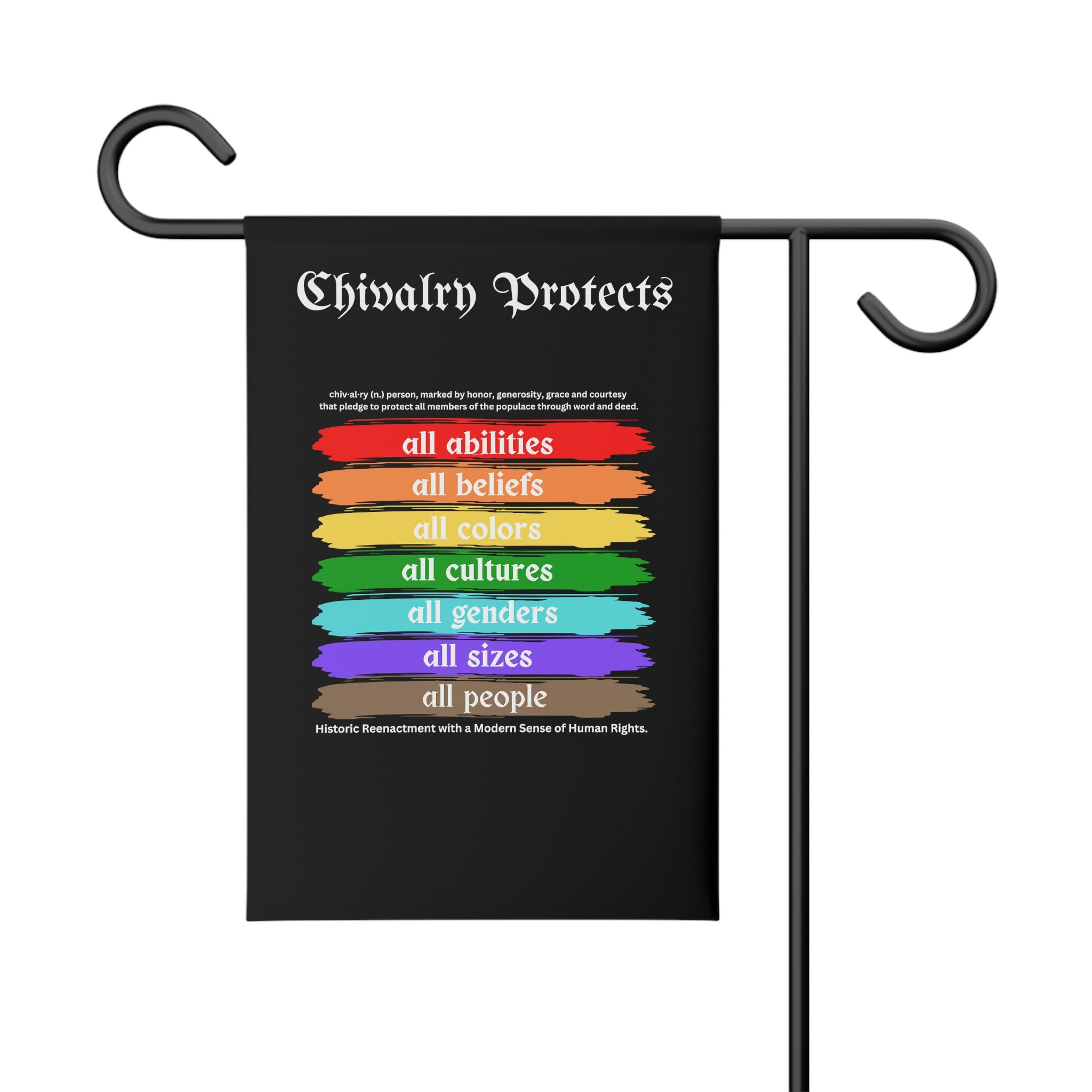 Chivalry Protects Camp Flag, Diversity Welcome Camp Banner, SCA DEI ...