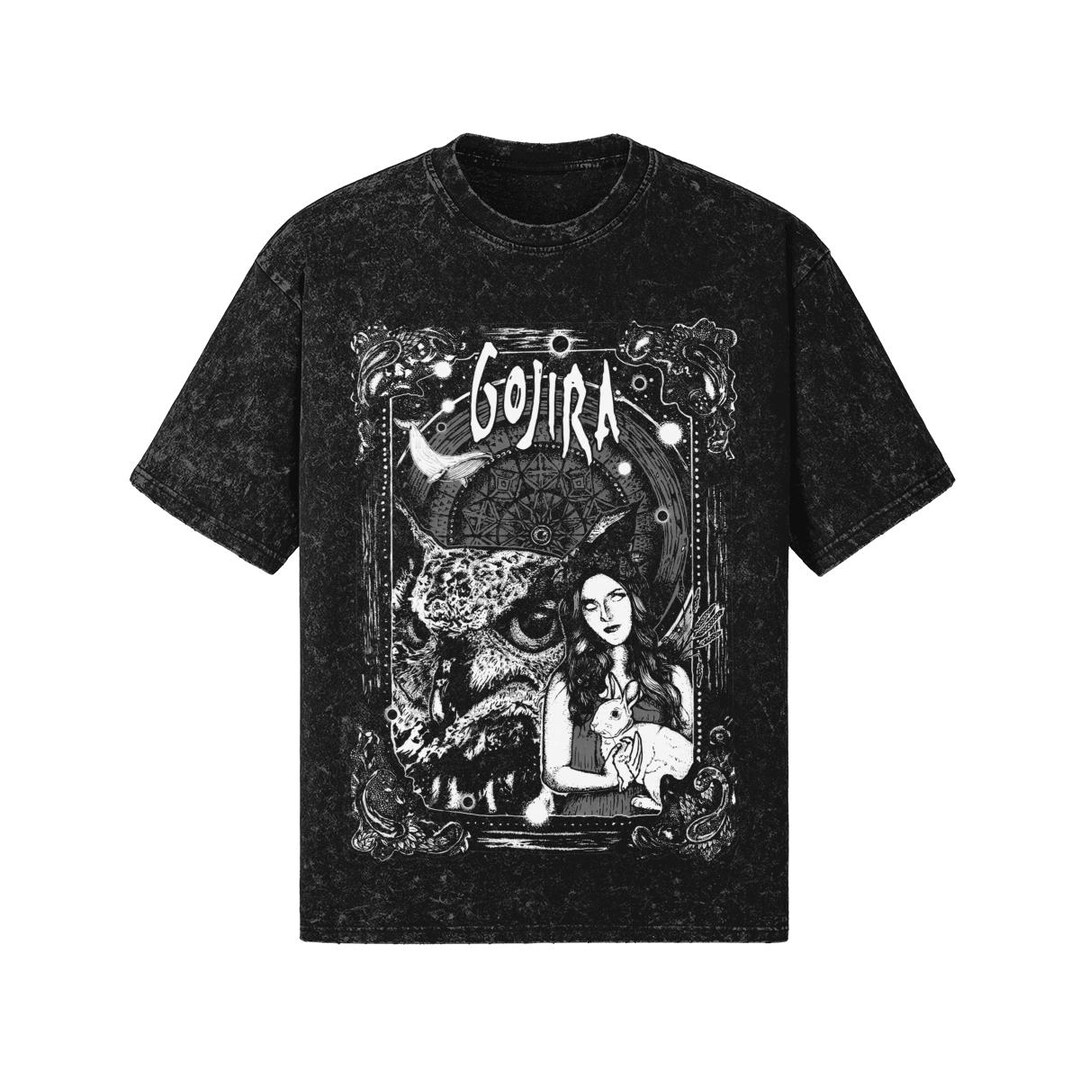 Gojira Deathcore Clothing Gothic Clothes Dark Cottagecore Snow Washed ...