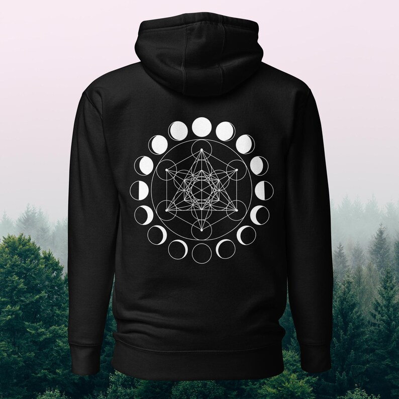 Moon Phases Hoodie Sacred Geometry Hoodie Goth Clothes Grunge - Etsy