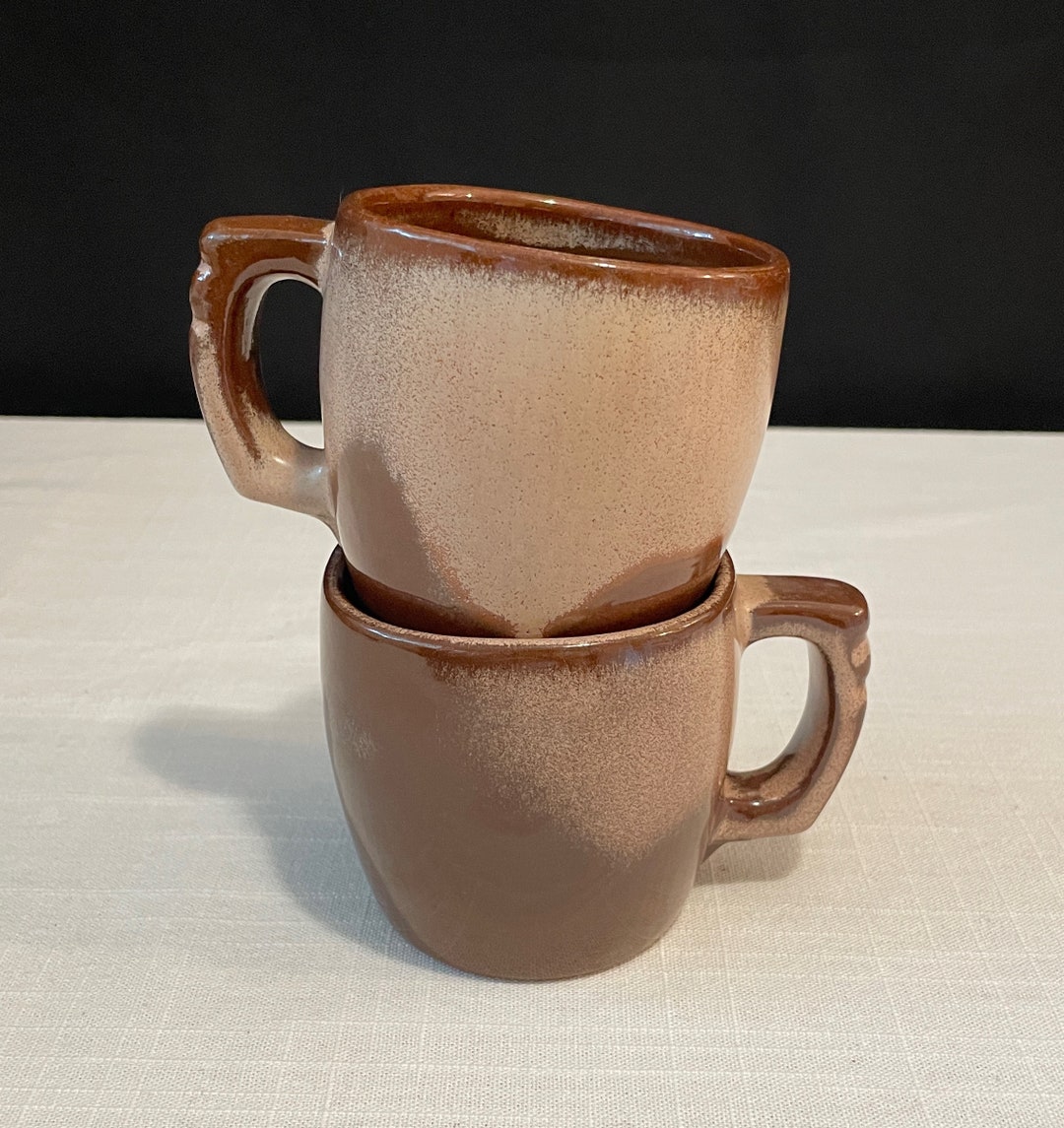 Vintage Frankoma Pottery Coffee Cups, Plainsman Brown - Etsy