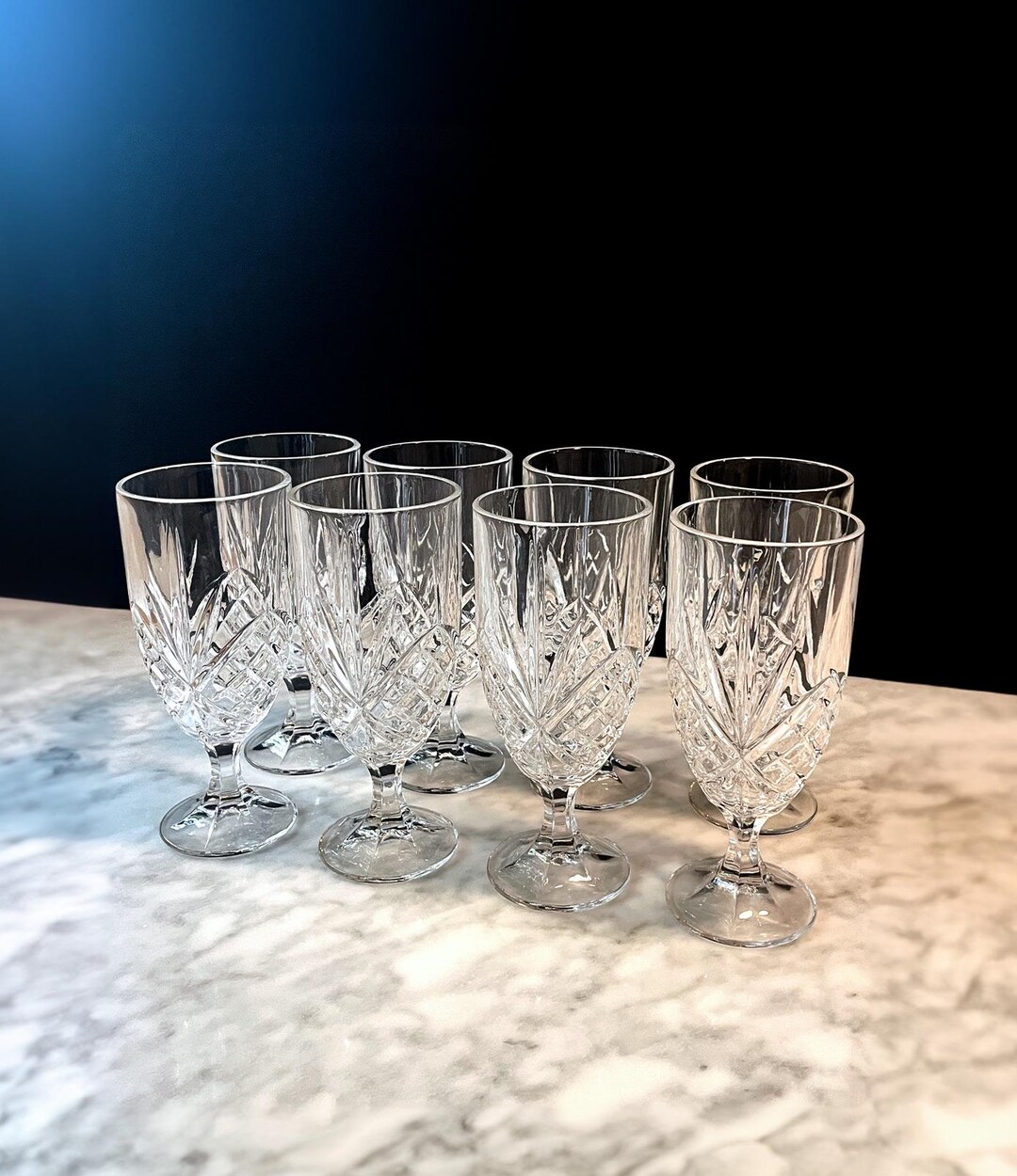 Godinger Crystal Iced Tea Glasses set of 8 - Etsy
