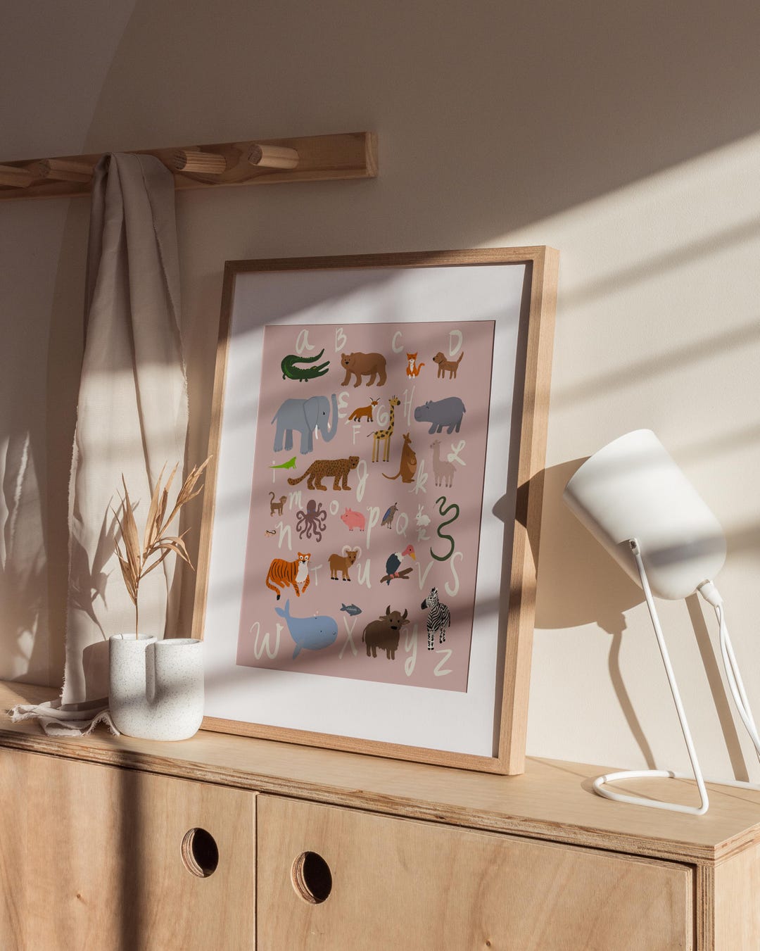 Nursery Animal Alphabet Art Print | Pink or Blue Animal Abcs ...