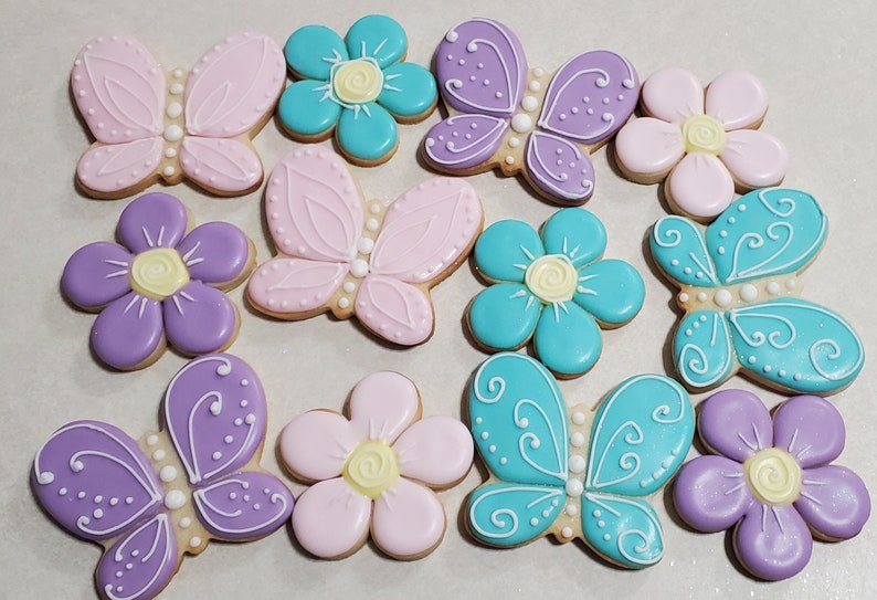Flowers and Butterflies Cookies - Etsy