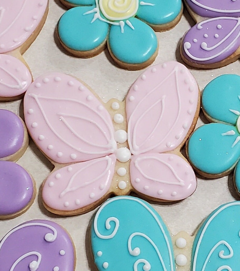 Flowers and Butterflies Cookies - Etsy