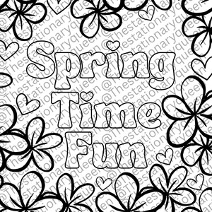 Spring Time Fun Coloring Sheet – Printable Floral Planner (digital ...