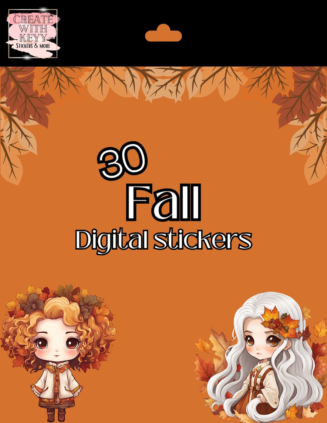 30 Fall Stickers Digital Download PNG & Goodnotes Files Autumn Planner ...