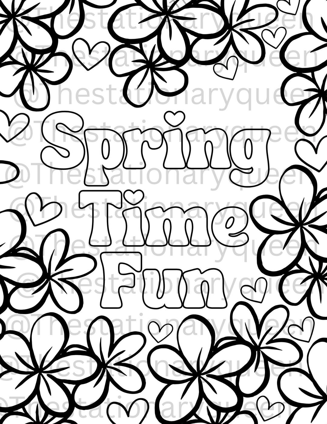 Spring Time Fun Coloring Sheet – Printable Floral Planner (digital ...