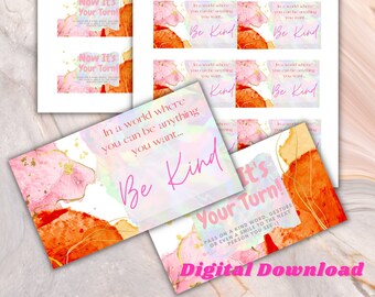 Kindness Cards, Compliment Cards, Inspirational Message, Mindfulness ...