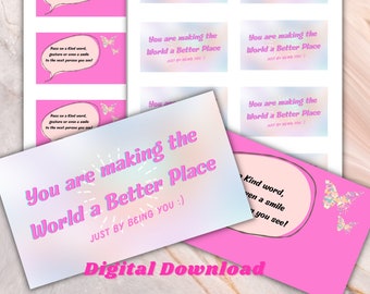 Kindness Cards, Compliment Cards, Inspirational Message, Mindfulness ...