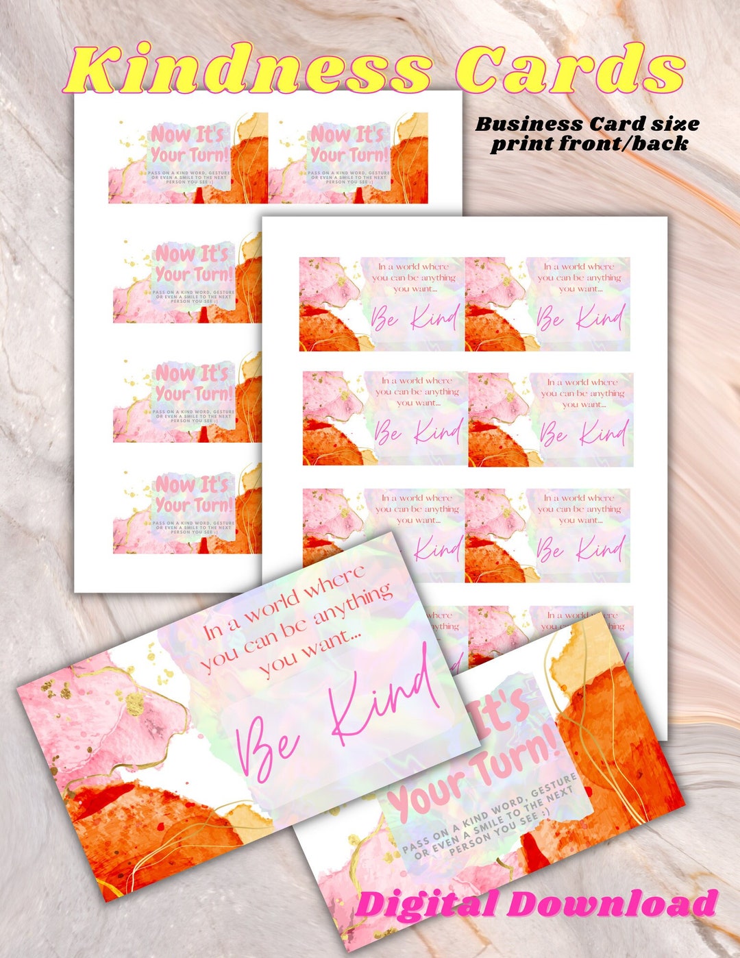 Kindness Cards, Compliment Cards, Inspirational Message, Mindfulness ...