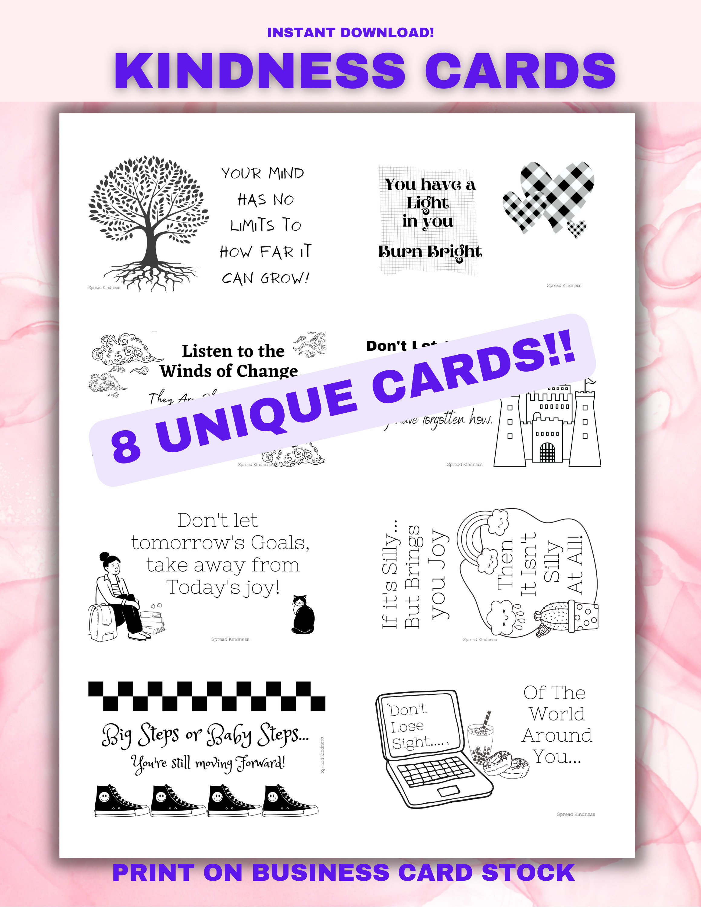 Kindness Cards, Compliment Cards, Inspirational Message, Mindfulness ...