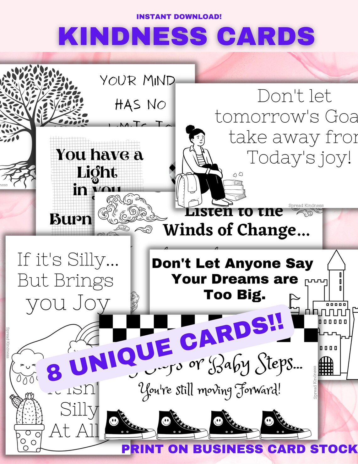 Kindness Cards, Compliment Cards, Inspirational Message, Mindfulness ...