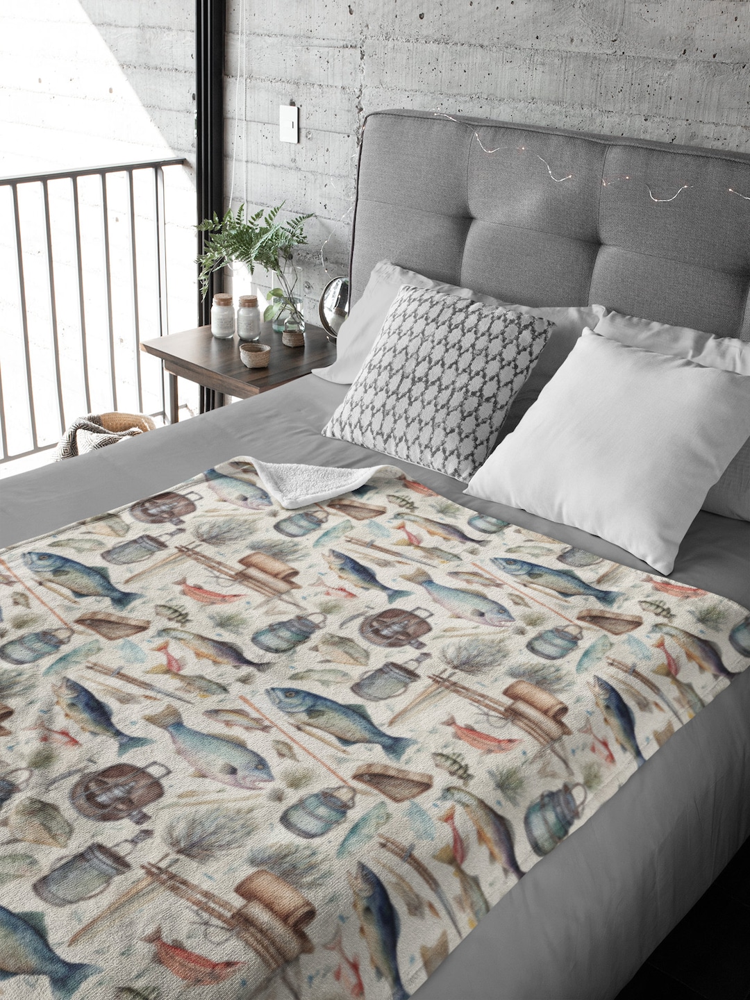 Vintage Fishing Minky Blanket | Soft Blanket | Toddler Blanket | Comfy ...