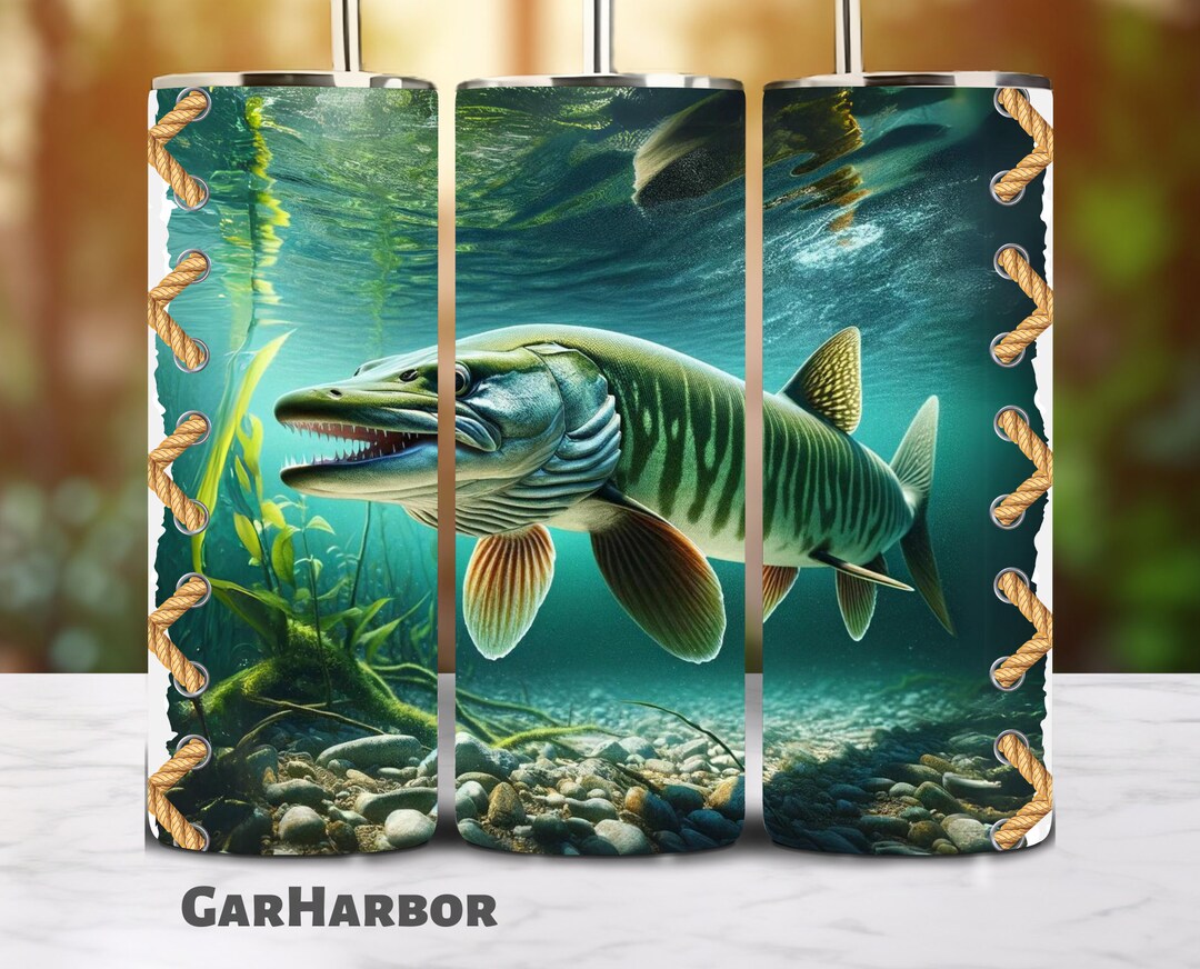 Fishing Lake Musky/muskie/muskellunge Tumbler Seamless Wrap 20oz ...