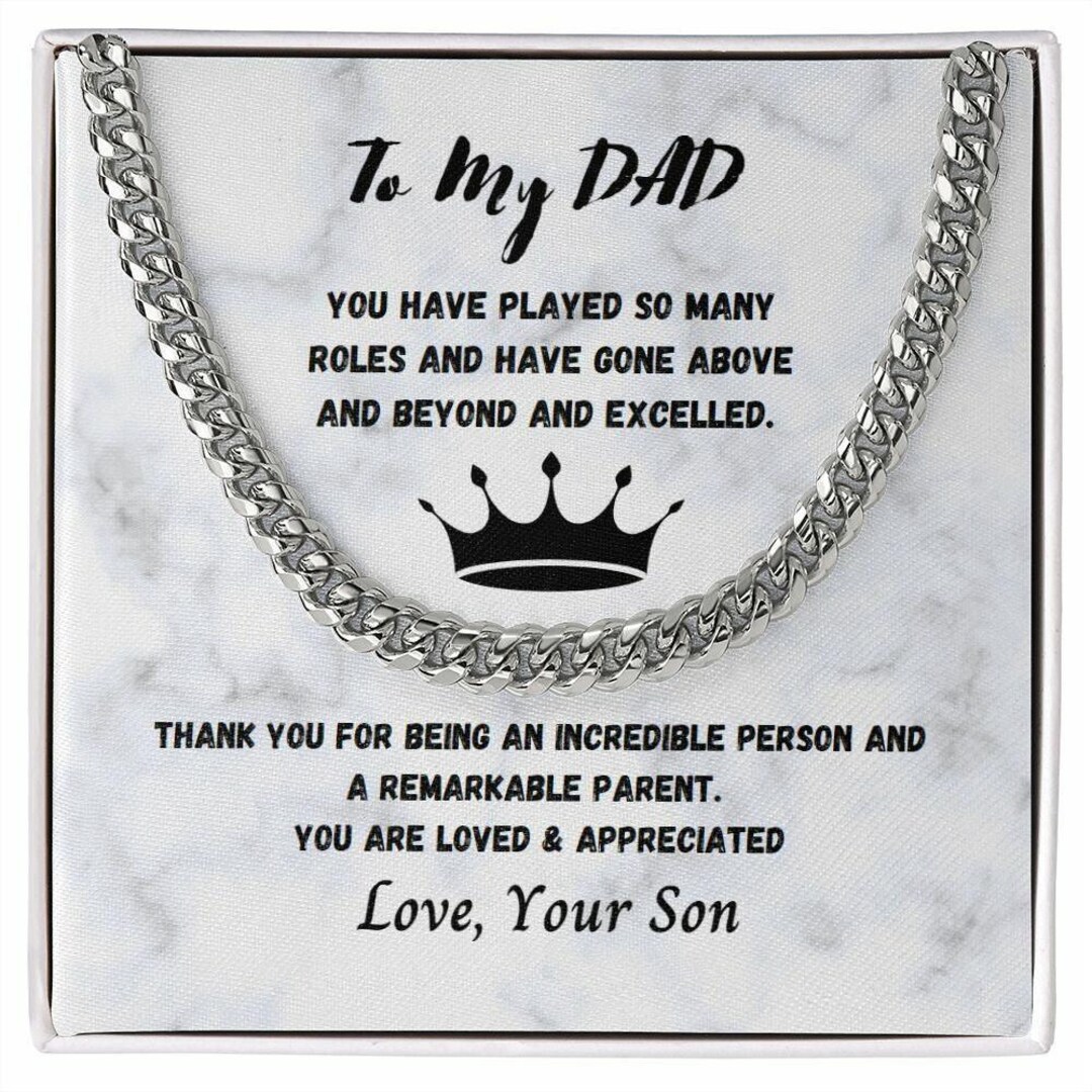 Cuban Link Chain for Men, Christmas Gift for Dad, Holiday Jewelry ...