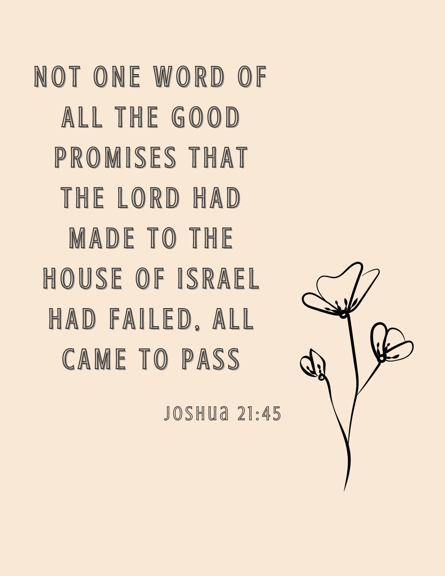 God's Promises Joshua 21:45, Downloadable Bible Verse Art - Etsy