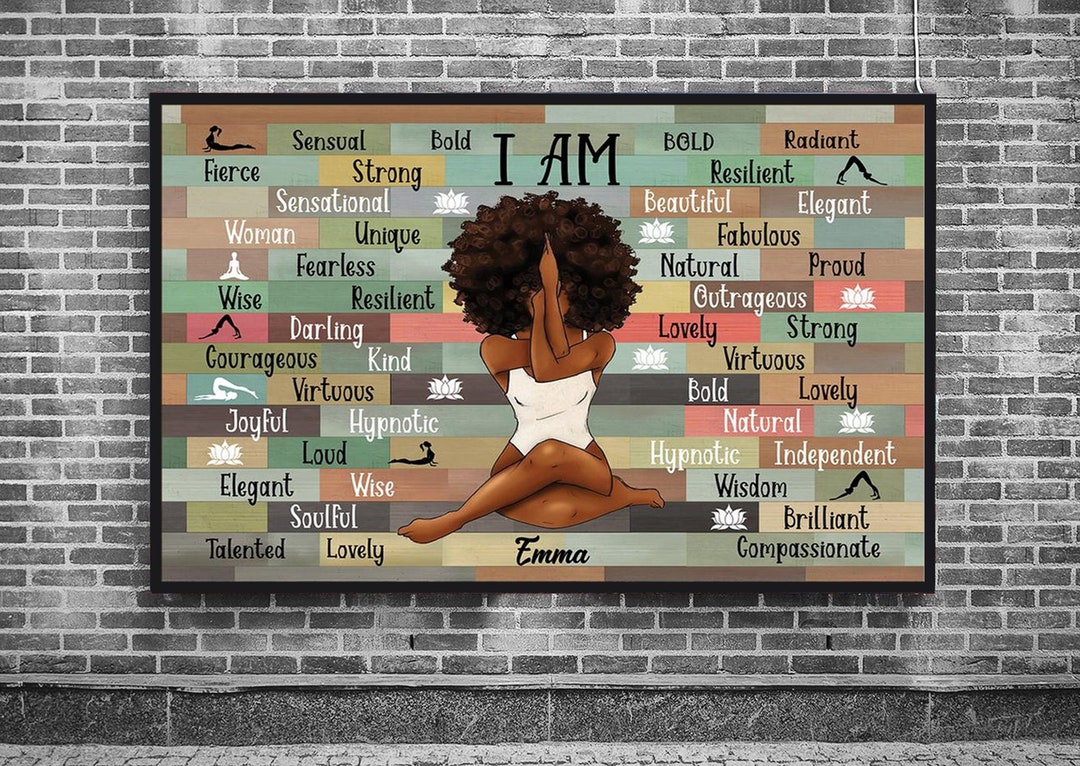 Black Girl With Yoga Poster Customized Black Women Poster - Etsy