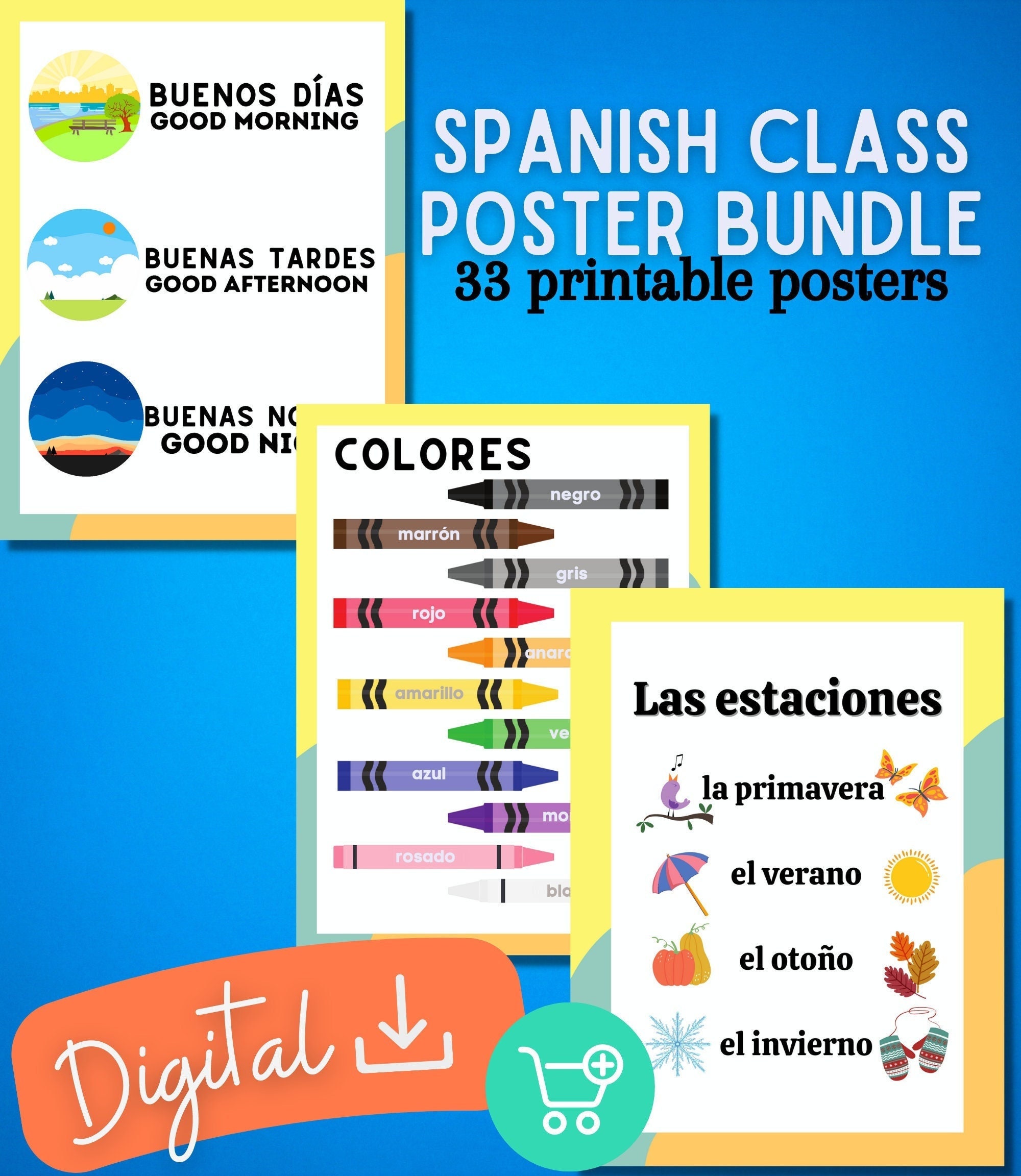 Spanish Class Poster Bundle DIGITAL DOWNLOADS - Etsy