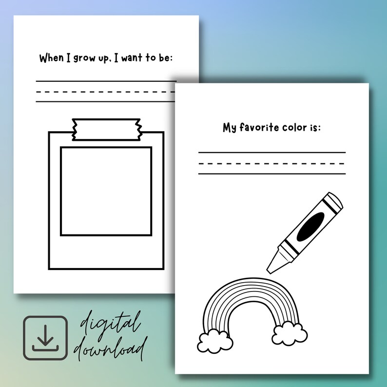 Kids All About Me Coloring Activity Book - Etsy